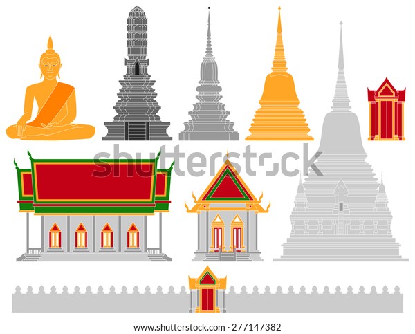Vektor Stok Thailand Temple Vector (Tanpa Royalti) 277147382 | Shutterstock