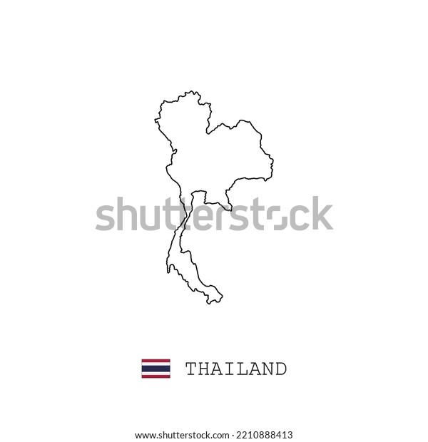 Thailand Vector Map Outline Line Linear Stock Vector (Royalty Free ...