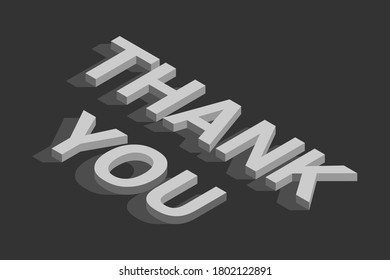 Thank You 3d Isometric Text Effect Stock Vector (Royalty Free ...