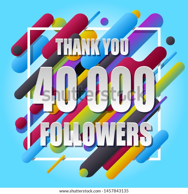 Thank You 40000 Followers Banner Vector De Stock Libre De Regalías