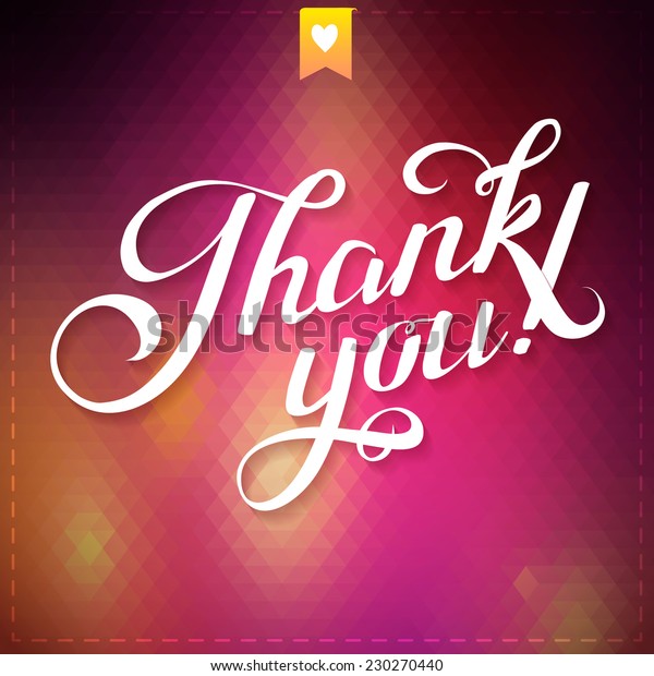 Thank You Abstract Background Calligraphy Thank Stock Vector (Royalty ...
