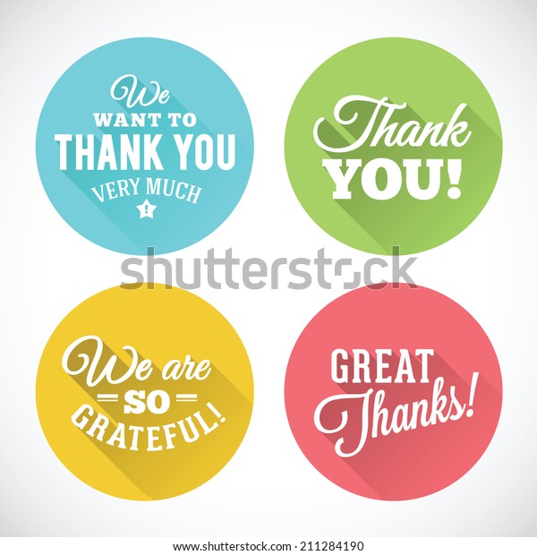 Thank You Abstract Vector Flat Style Stock Vector (Royalty Free) 211284190