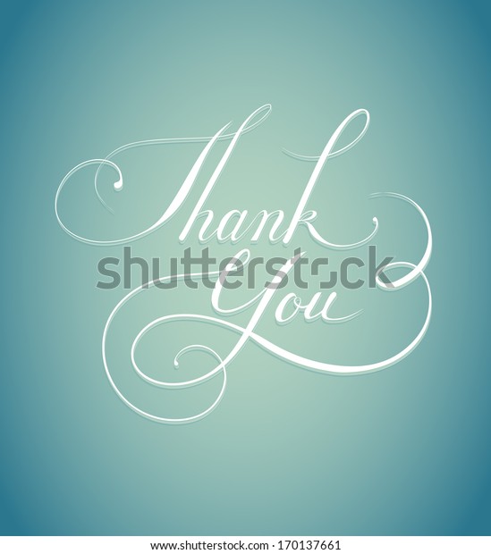 Thank You Calligraphy Stock Vector (Royalty Free) 170137661 | Shutterstock