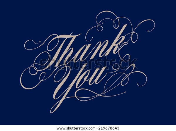 Thank You Calligraphy Vectorillustration Stock Vector (Royalty Free ...