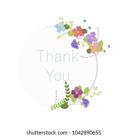 Thank You Card Spring Flowers Around Stock Vector (Royalty Free ...