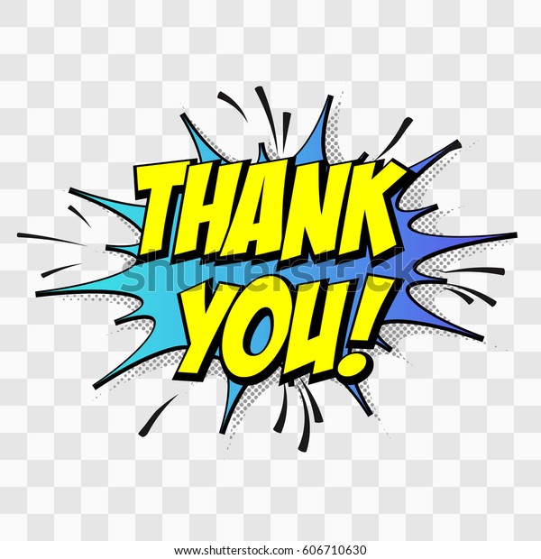 Thank You Comic Text Speech Bubble เวกเตอร์สต็อก (ปลอดค่าลิขสิทธิ์ ...