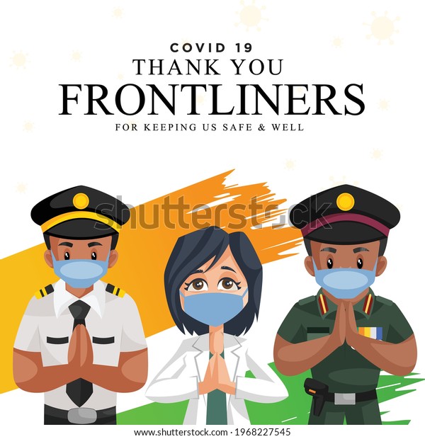 Thank You Frontliners Keeping Us Safe Stock Vector (Royalty Free ...