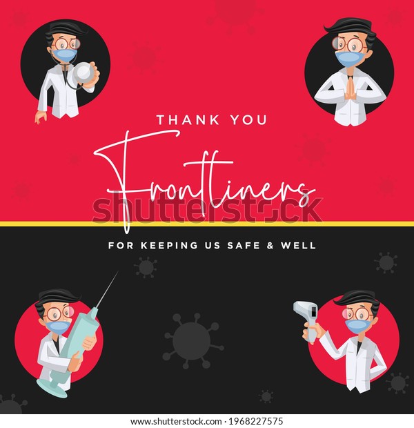 Thank You Frontliners Keeping Us Safe Stock Vector (Royalty Free ...