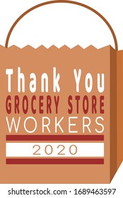 Vektor Stok Thank You Grocery Store Workers (Tanpa Royalti) 1689463597 ...