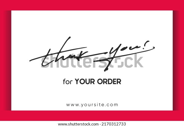 Thank You Message Card Hand Lettering Stock Vector (Royalty Free ...