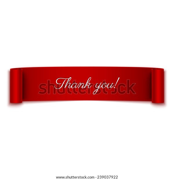Thank You Message On Red Ribbon Stock Vector (Royalty Free) 239037922