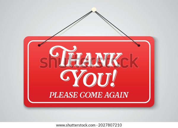 Thank You Please Come Come Again Stock Vector (Royalty Free) 2027807210