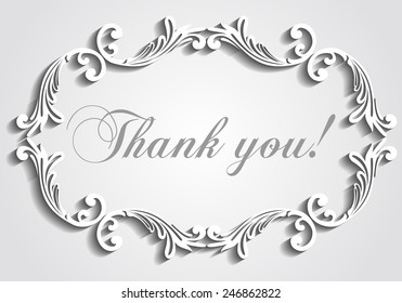 Thank You Postcard Paper Frame Shadow Stock Vector (Royalty Free) 246862822