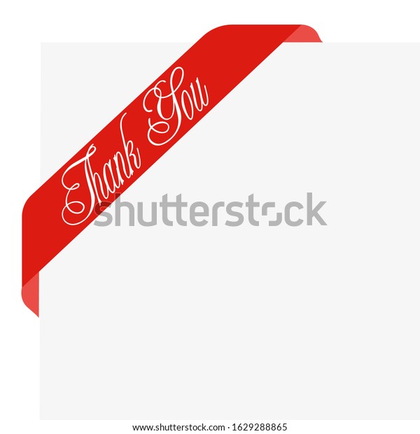 Thank You Red Ribbon Vector Illustration: vector de stock (libre de ...