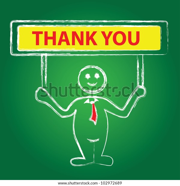 Thank You Sign Man Cartoonvector Stock Vector (Royalty Free) 102972689 ...