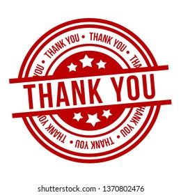 Thank You Stamp Red Badge Stock Vector (Royalty Free) 1370802476 ...