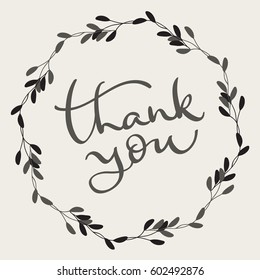 Thank You Text Round Frame On Stock Vector (Royalty Free) 602492876 ...