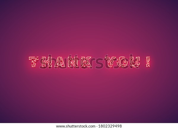 Thank You Text Written Realistic Neon Stock Vector (Royalty Free ...