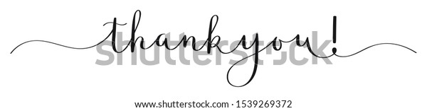 Thank You Vector Brush Calligraphy Banner Stock Vector (Royalty Free ...