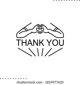 Thank You Vector Icon Outline Stock Vector (Royalty Free) 1819977620 ...
