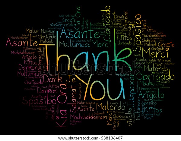 Thank You Word Cloud background, all languages, multilingual for ...