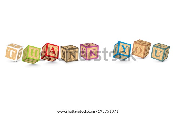 Thank You Written Alphabet Blocks Vector Stock Vector (Royalty Free ...