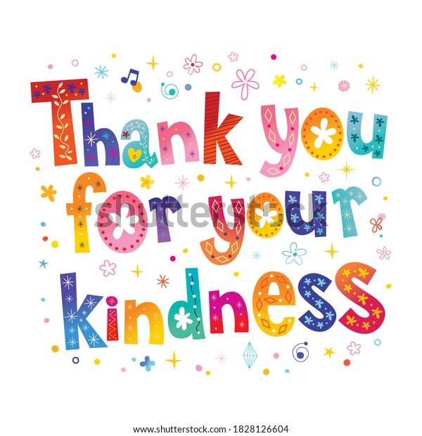 Thank You Your Kindness Card Unique Stock Vector (Royalty Free ...