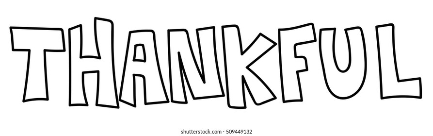 Thankful Coloring Page Stock Vector (Royalty Free) 509449132 | Shutterstock
