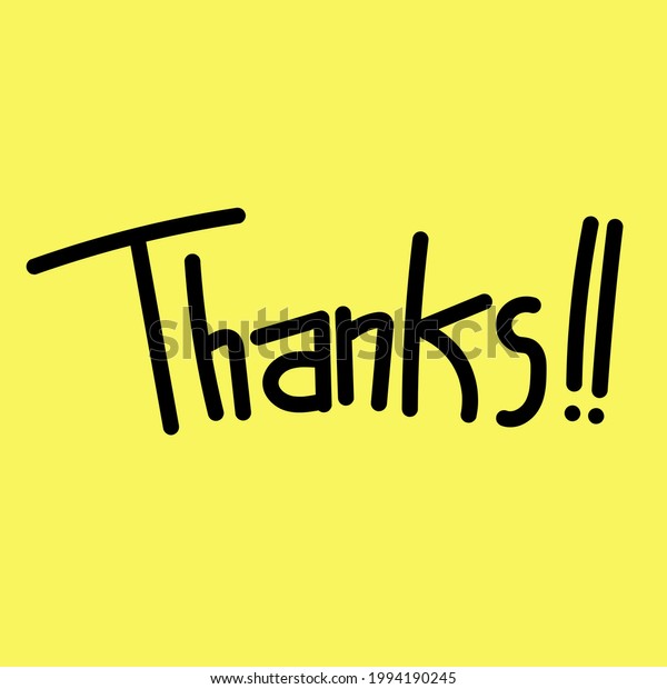 Thanks Hand Drawn Vector Illustration Stock Vector (Royalty Free ...