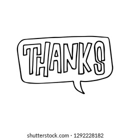 Thanks Icon Doodle Style Stock Vector (Royalty Free) 1292228182 ...