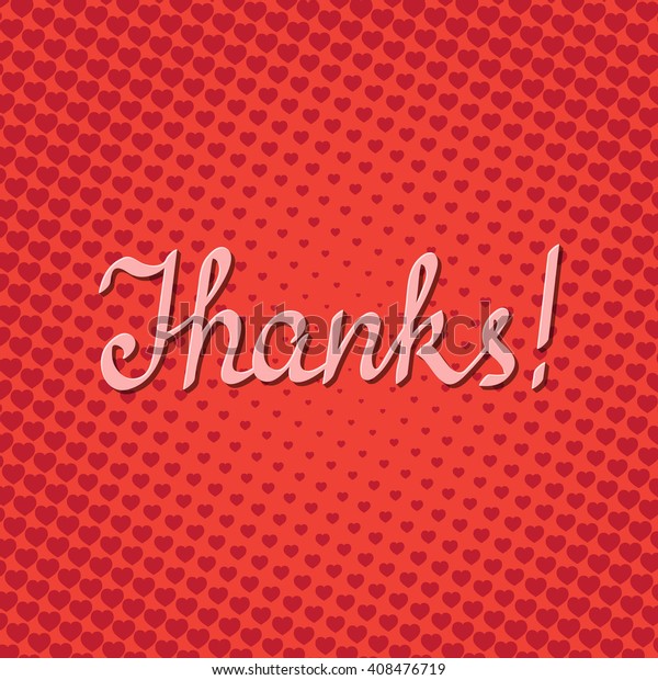 Thanks Lettering On Red Background Hearts Stock Vector (Royalty Free ...
