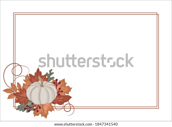 Thanksgiving Card Template Frame Border Vector Stock Vector (Royalty ...