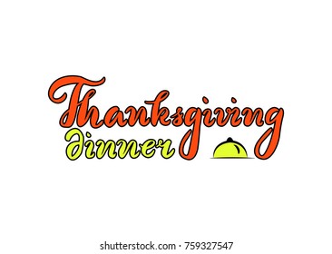Thanksgiving Dinner Vector Lettering Stock Vector (Royalty Free ...