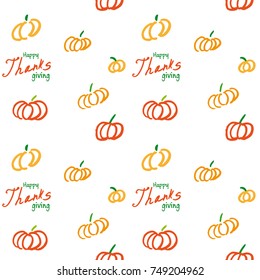 Thanksgiving Vector Ink Seamless Background Hand Stock Vector (Royalty ...
