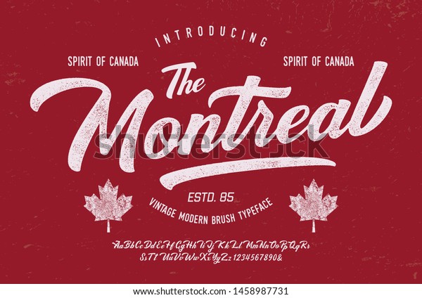Montreal Vintage Brush Script Modern Font Stock Vector (Royalty Free ...
