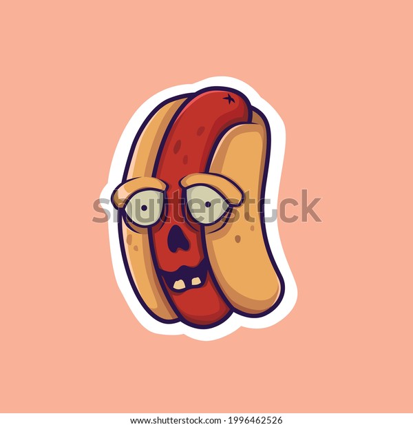 Smiling Hot Dog Zombie This Illustration Stock Vector (Royalty Free ...