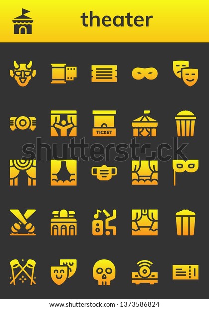 Theater Icon Set 26 Filled Theater Stock Vector (Royalty Free ...
