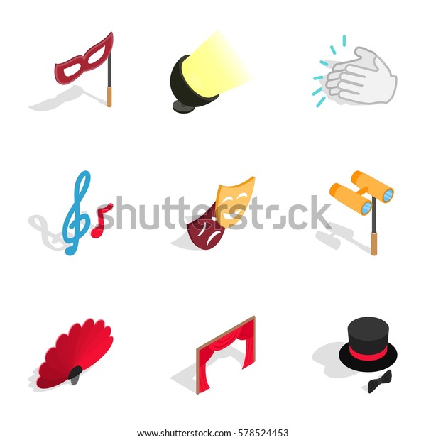 Theater Performance Icons Set Isometric 3d Stock Vector (Royalty Free) 578524453 | Shutterstock
