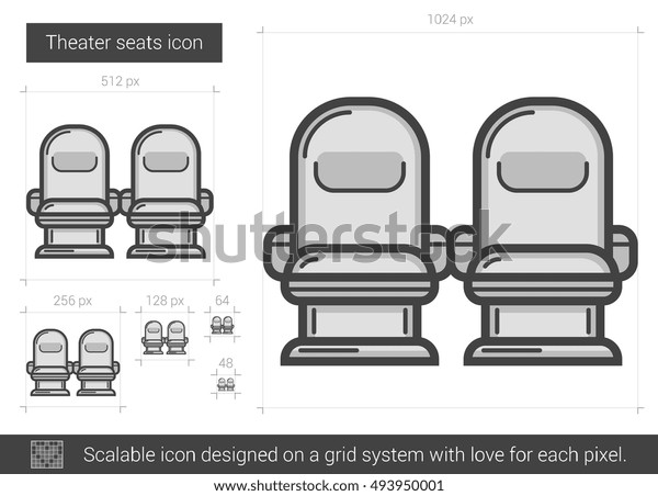 Theater Seats Vector Line Icon Isolated Stock Vector (Royalty Free ...