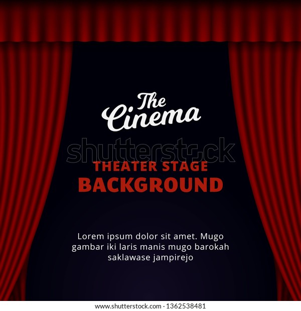 Theater Stage Background Design Opened Red Stock Vector (Royalty Free ...