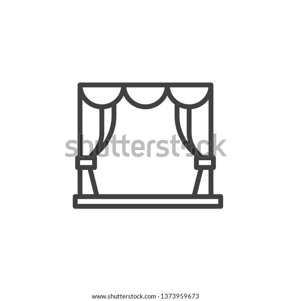 Theater Stage Line Icon Linear Style Stock Vector (Royalty Free ...