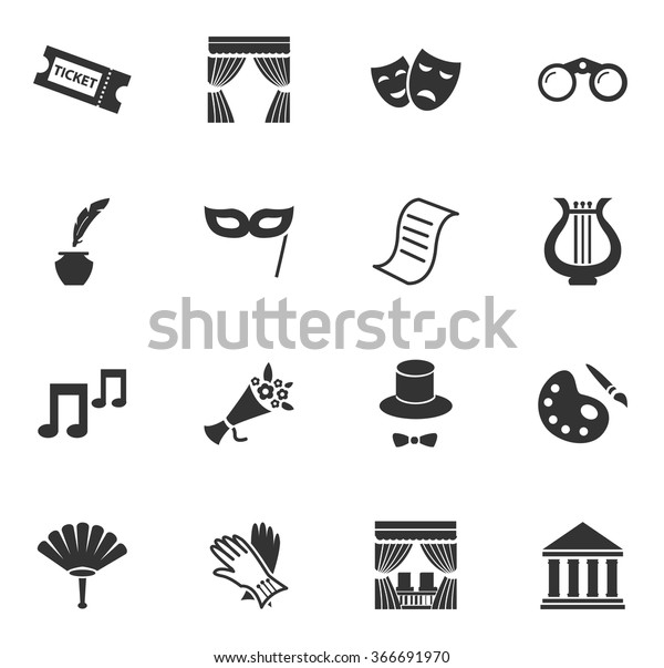 Theater Symbol Web Icons Stock Vector (Royalty Free) 366691970