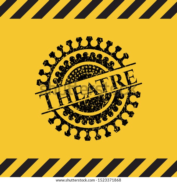 Theatre Inside Warning Sign Black Grunge Stock Vector (Royalty Free ...