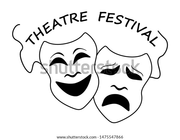 Theatre Masks Poster Template Vector Illustration Stock Vector (Royalty ...
