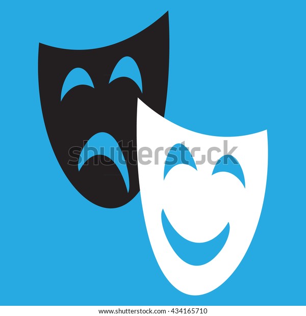 Theatrical Masks Laughter Crying Stock Vector (Royalty Free) 434165710