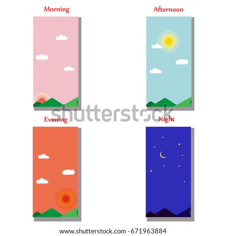 Theme Day Morning Evening Night Your Stock Vector (Royalty Free ...