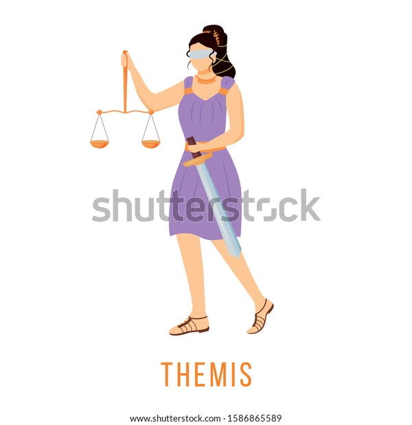 Themis flat vector illustration. Titaness of law and order. Ancient ...