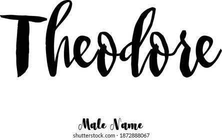 Theodoremale Name Bold Cursive Calligraphy Typeface Stock Vector ...