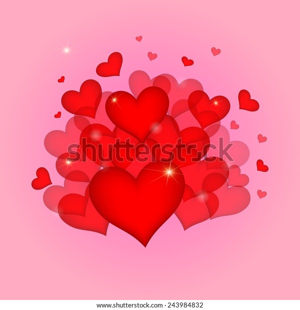 There Many Pretty Red Hearts Valentines Stock Vector (Royalty Free ...