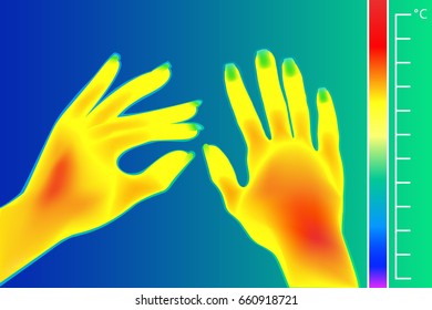 Thermal Imager Human Hand Fingers Illustration Stock Illustration ...